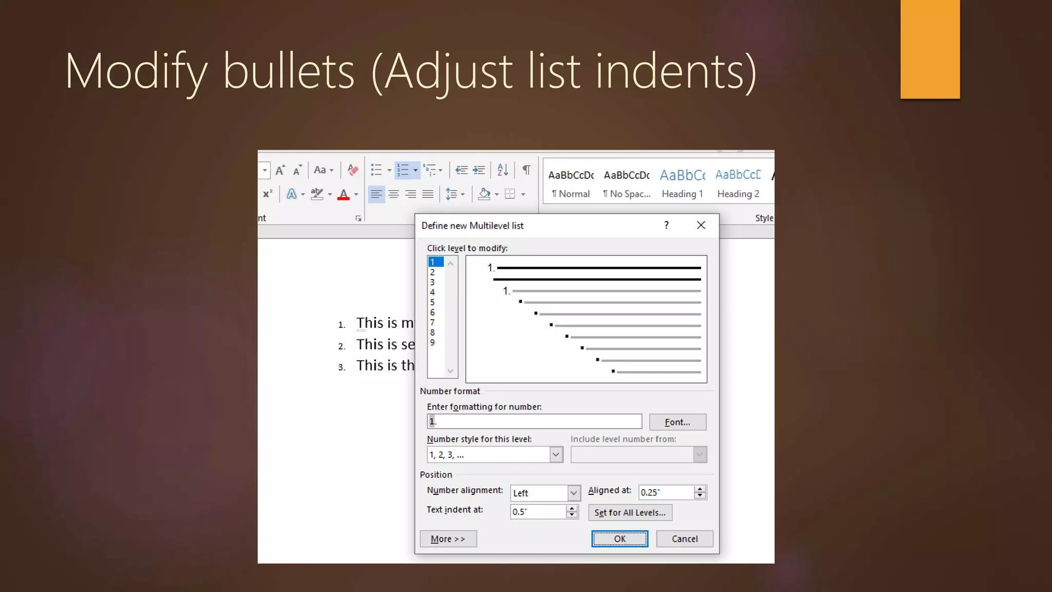Creating And Modifying Lists In Ms Word Ppt