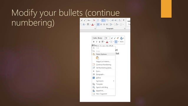 Creating And Modifying Lists In Ms Word Ppt 7625
