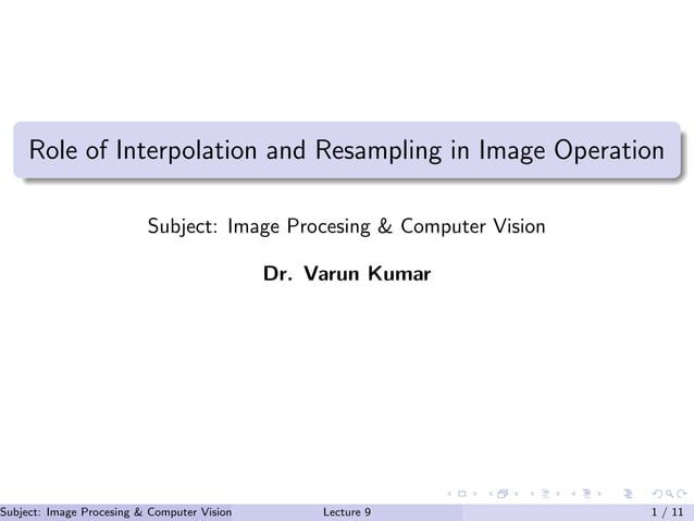 Lecture 9 (Digital Image Processing) | PPT