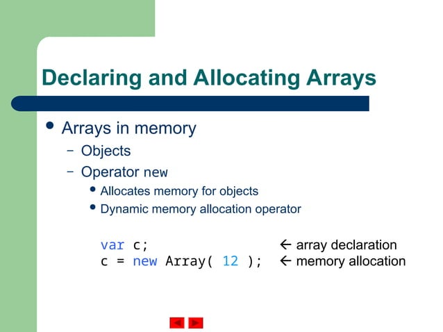 ajava arrays topic brief explanation data | PPT