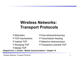 Wireless Networks: Transport Protocols Lecture | PPT