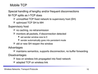 Wireless Networks: Transport Protocols Lecture | PPT