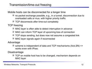 Wireless Networks: Transport Protocols Lecture | PPT