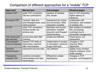 Wireless Networks: Transport Protocols Lecture | PPT