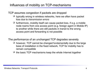 Wireless Networks: Transport Protocols Lecture | PPT