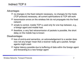 Wireless Networks: Transport Protocols Lecture | PPT