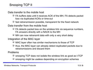 Wireless Networks: Transport Protocols Lecture | PPT
