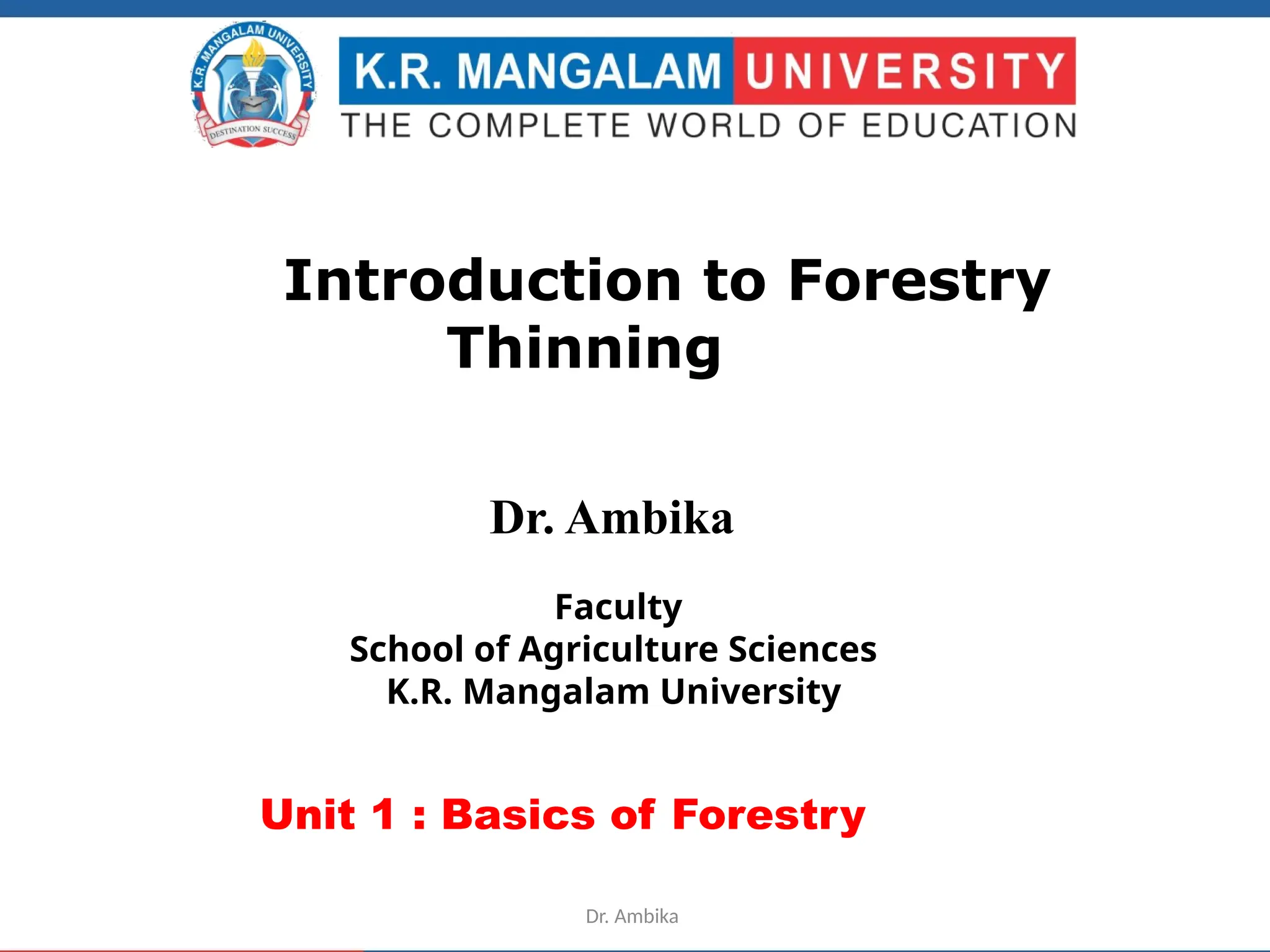 THINING IN FORESTRY AND ITS TYPES IN FORESTRY | PPTX