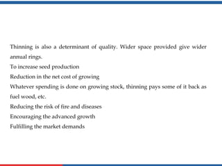 THINING IN FORESTRY AND ITS TYPES IN FORESTRY | PPTX