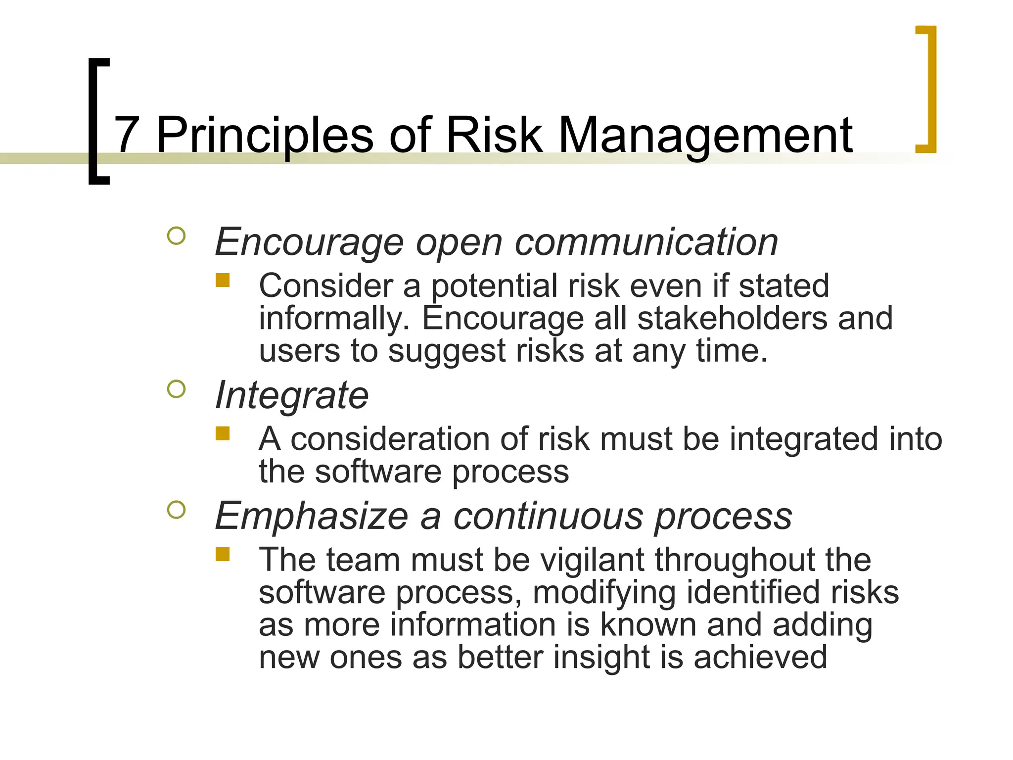 Risk Management What is Risk Management Risk Management Strategies Software Risks Risk ...