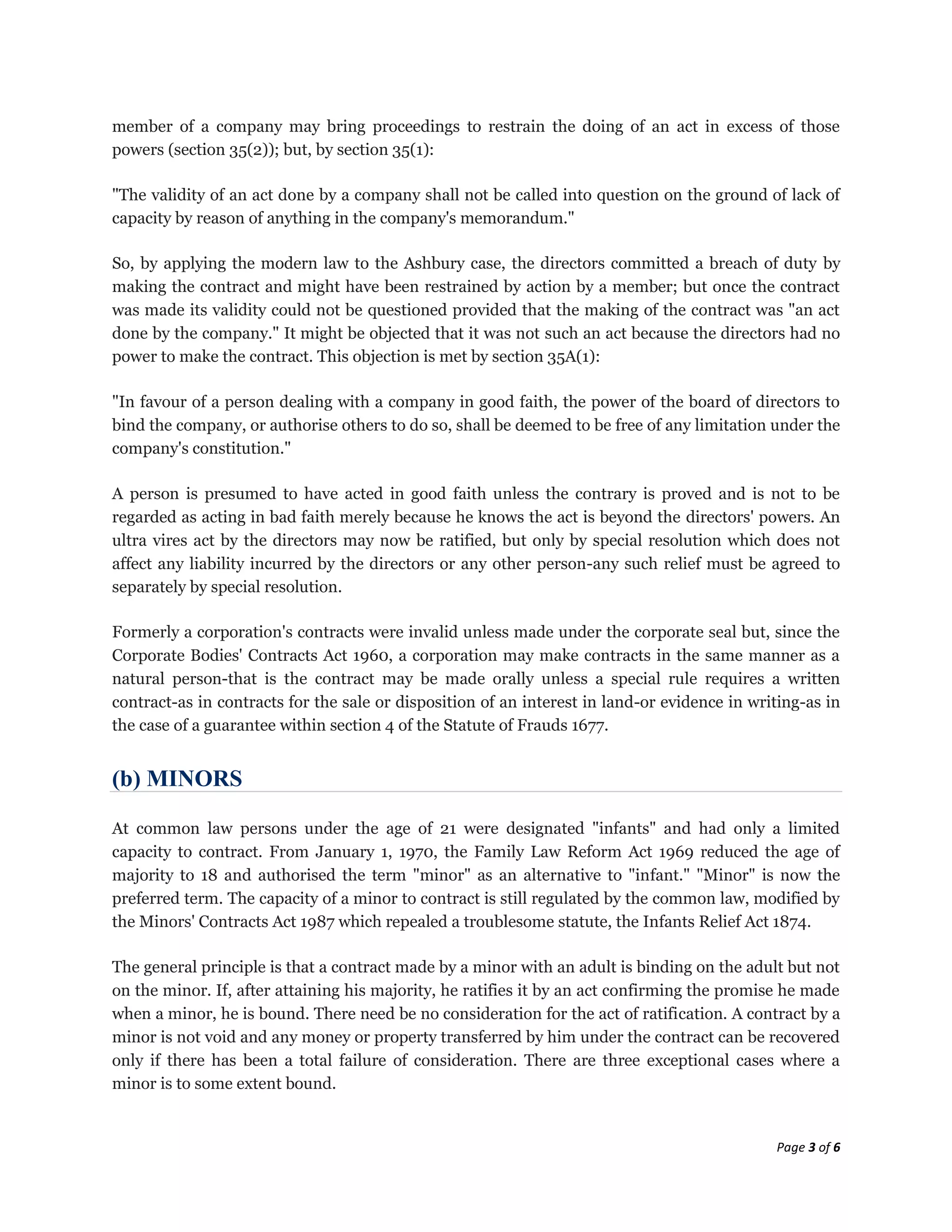 Lecture 9 capacity - notes and cases | DOCX