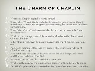 Lecture 9 chaplin | KEY