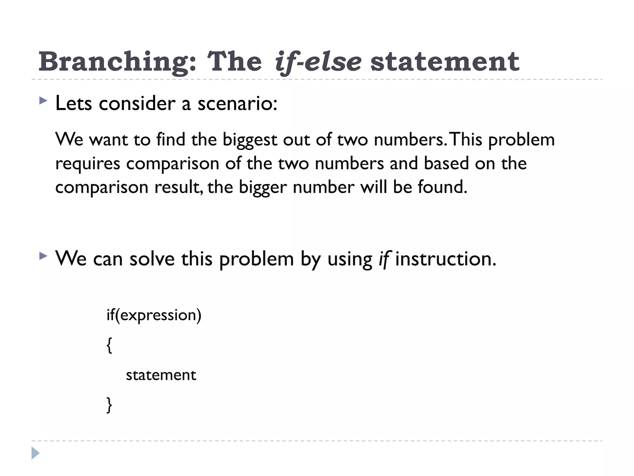 Lecture 9- Control Structures 1 | PPT
