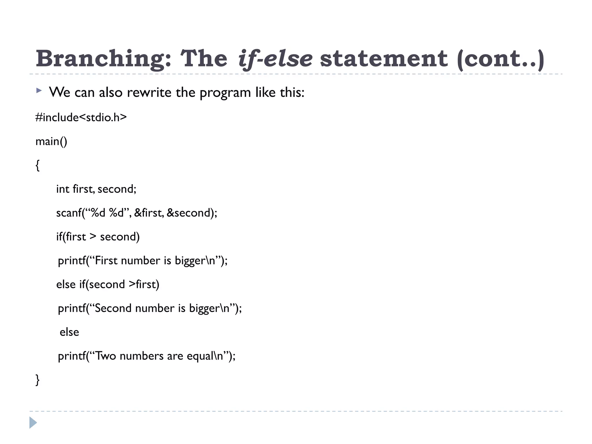 Lecture 9- Control Structures 1 | PPT
