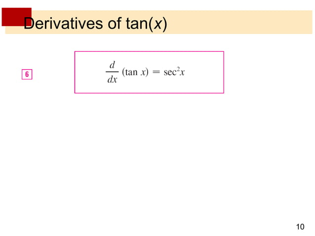 Lecture 9 derivatives of trig functions - section 3.3 | PPT
