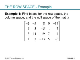 Lecture 9 dim & rank - 4-5 & 4-6 | PPT