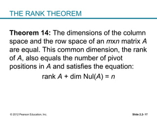 Lecture 9 dim & rank - 4-5 & 4-6 | PPT