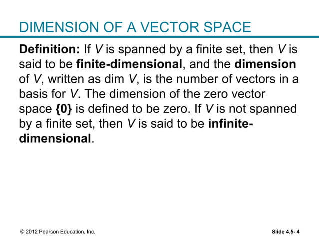 Lecture 9 dim & rank - 4-5 & 4-6 | PPT