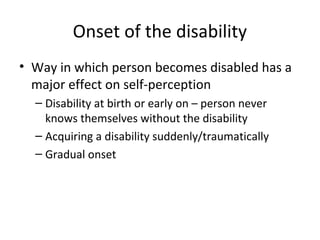 Lecture 9 disability | PPT