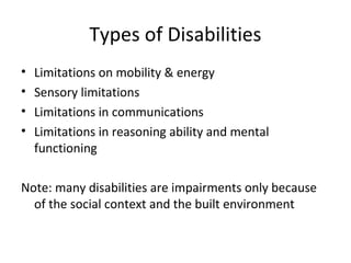 Lecture 9 disability | PPT