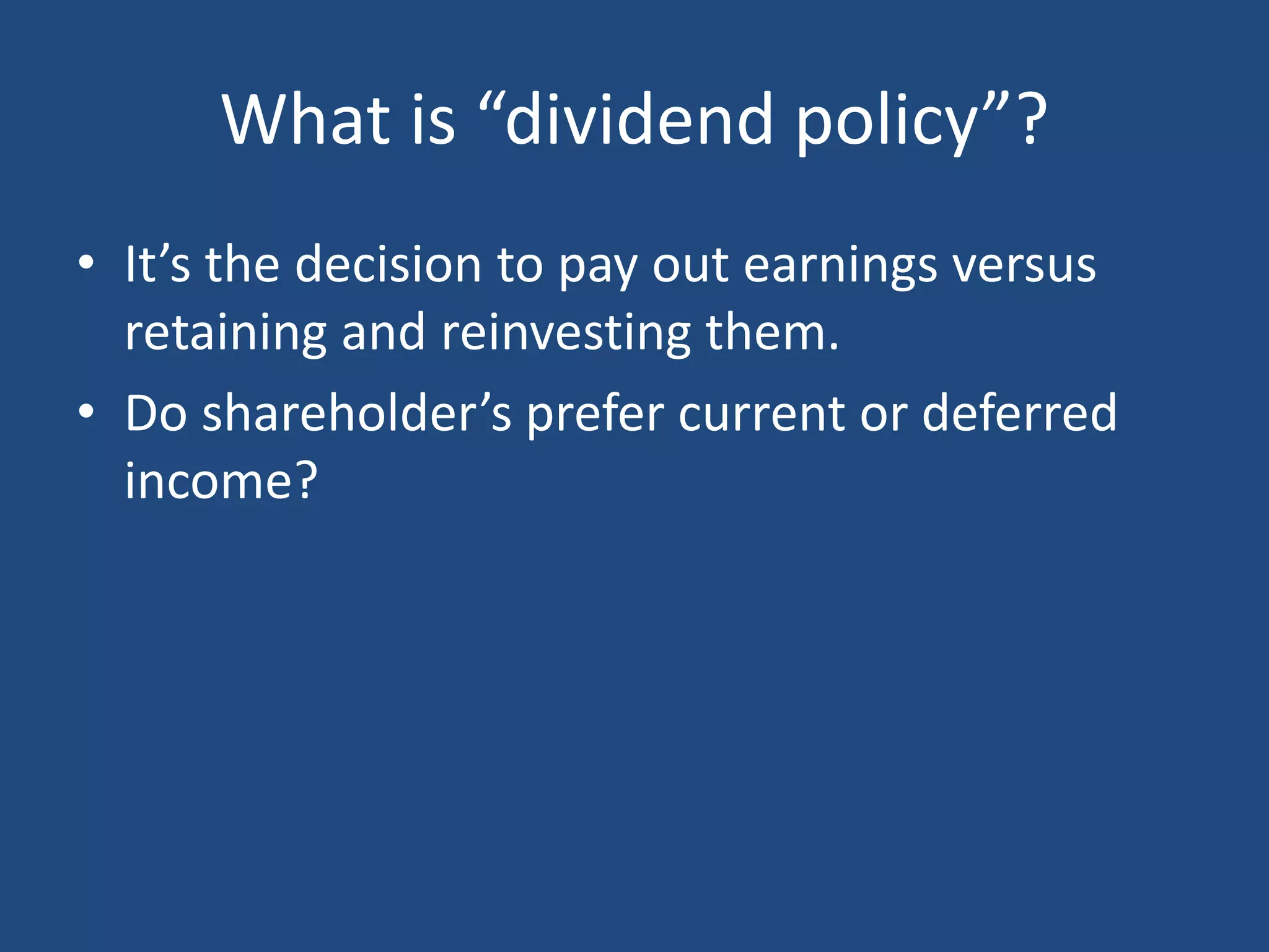 Lecture 9 - Dividend Policy.pptx | Free download