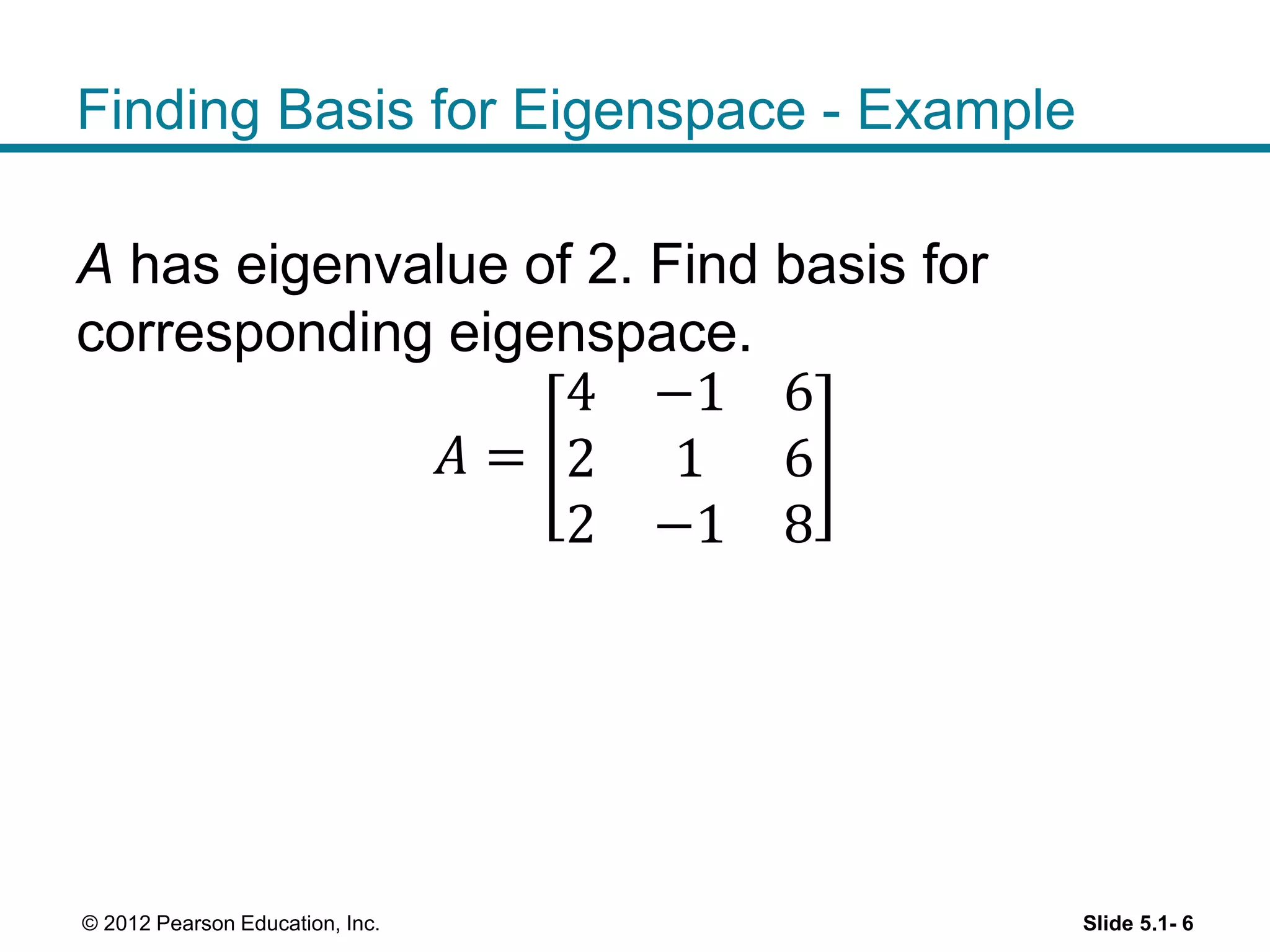 Lecture 9 eigenvalues - 5-1 & 5-2 | PPTX