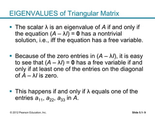 Lecture 9 eigenvalues - 5-1 & 5-2 | PPT
