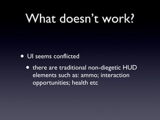 Game Design 2: Lecture 9 - Immersion through UI | PPT