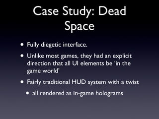 Game Design 2: Lecture 9 - Immersion through UI | PPT