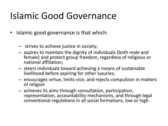 Lecture 9 - Islam & Good Governance.pptx | Islam | Religion & Spirituality