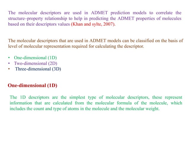 Lecture 9 molecular descriptors | PDF | Chemistry | Science