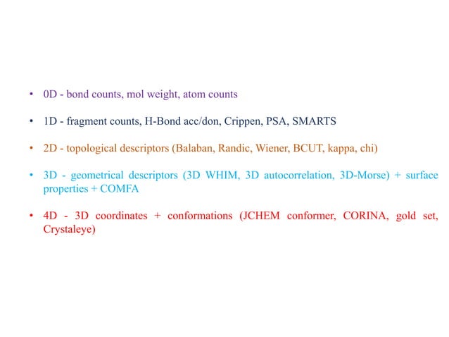 Lecture 9 molecular descriptors | PDF | Chemistry | Science