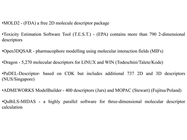 Lecture 9 molecular descriptors | PDF | Chemistry | Science