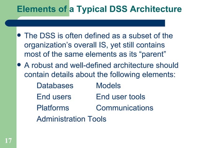 Lecture9 Systems The Systems Perspective Of A Dss | PPT
