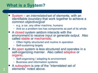 Lecture9 Systems The Systems Perspective Of A Dss | PPT