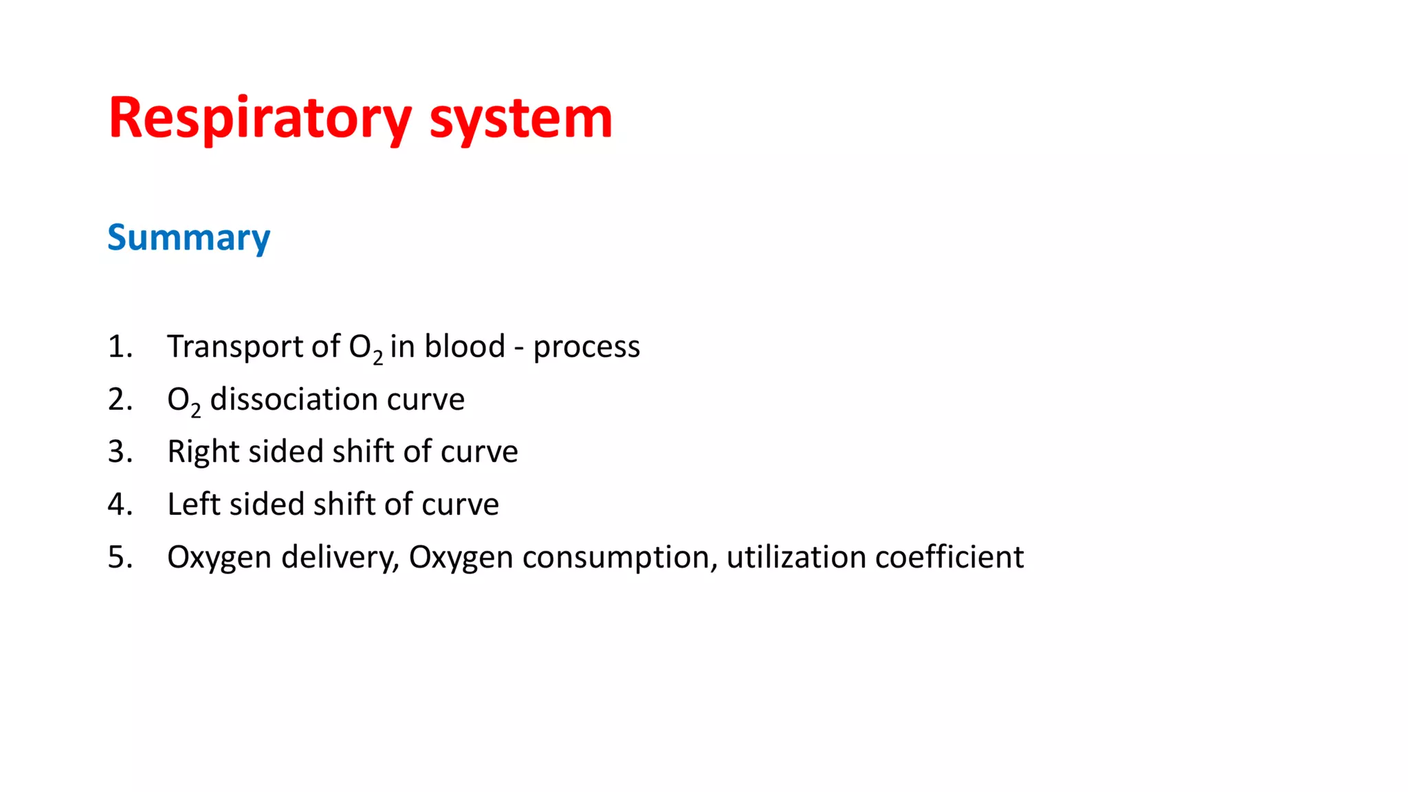 Transport of oxygen | PPT