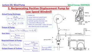 Lecture (9) - Wind Energy MEP453 - HAWT + Low Speed Wind Pump.pdf