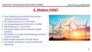 Lecture (9) - Wind Energy MEP453 - HAWT + Low Speed Wind Pump.pdf