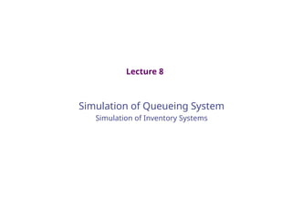 Simulation and Queuing system (New'spaper seller problem) | PPT