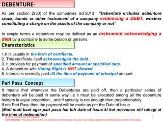 Debentures- For CA IPCC and CS Executive | PPT