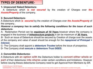 Debentures- For CA IPCC and CS Executive | PPT