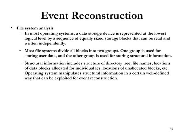 Lecture 9 and 10 comp forensics 09 10-18 file system | PPT
