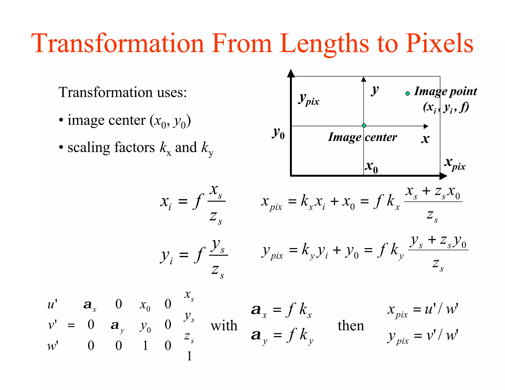 Lecture9 camera calibration | PDF