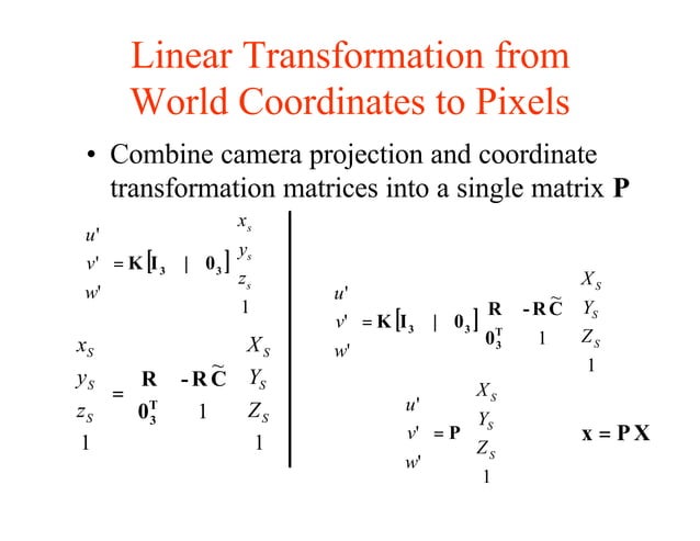 Lecture9 camera calibration | PDF