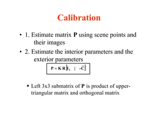 Lecture9 camera calibration | PDF