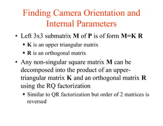 Lecture9 camera calibration | PDF