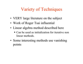 Lecture9 camera calibration | PDF