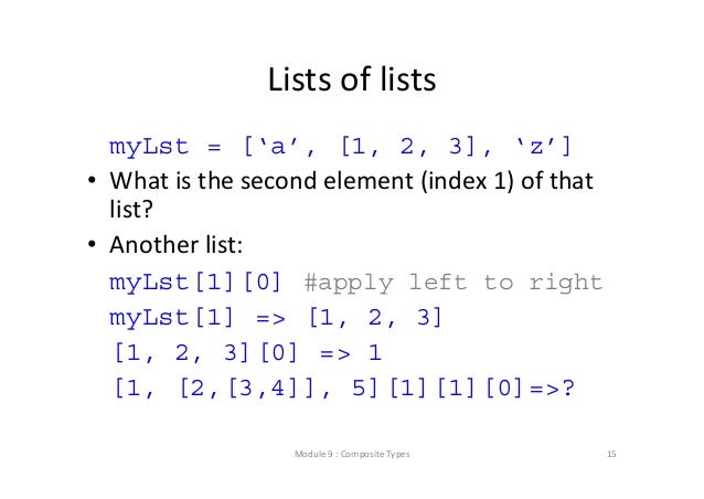 Lecture 9 composite types