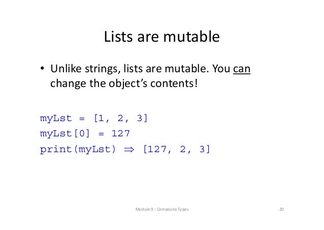 Lecture 9 composite types