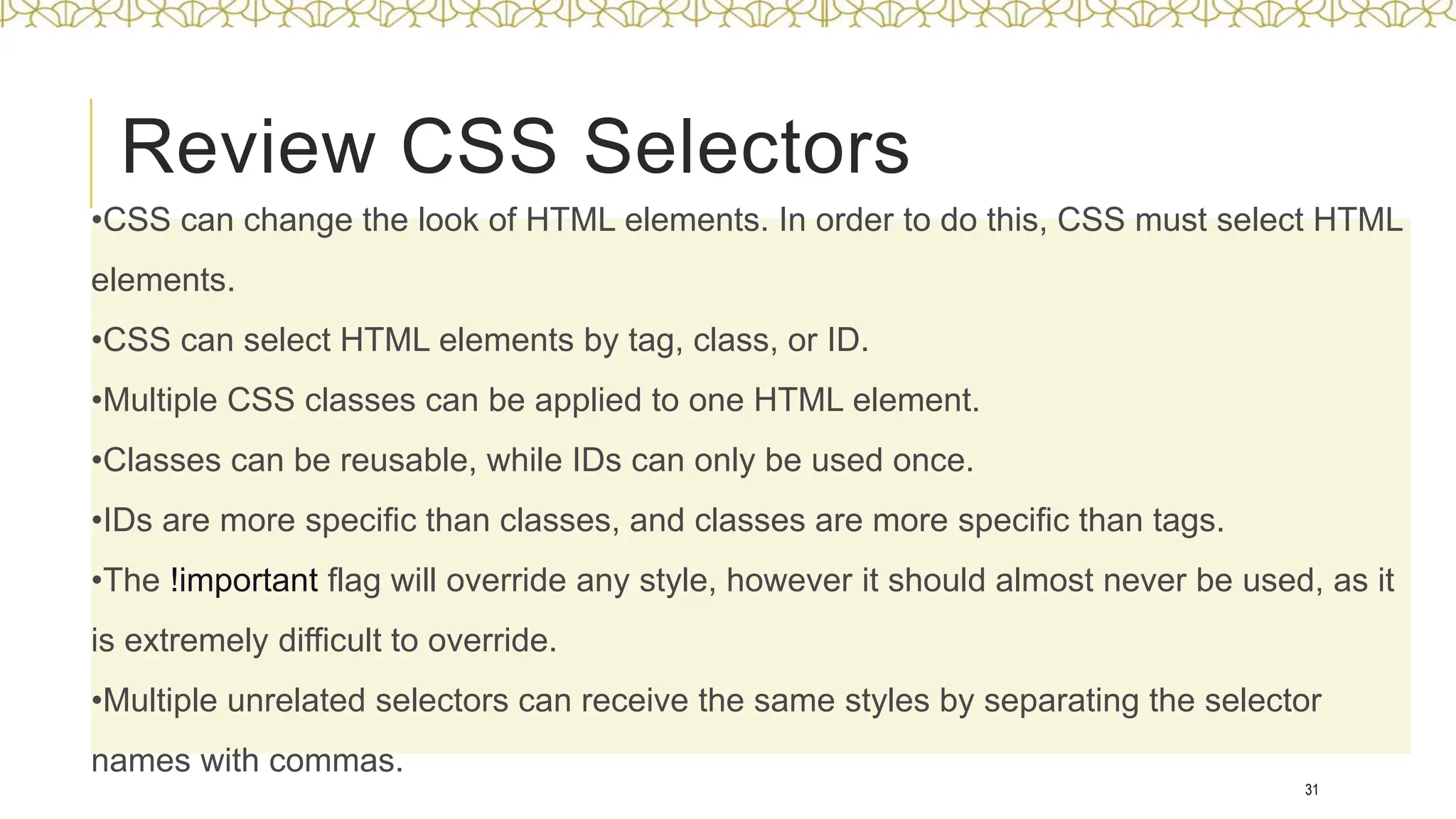 Lecture 9 CSS part 1.pptxType Classification | PPT
